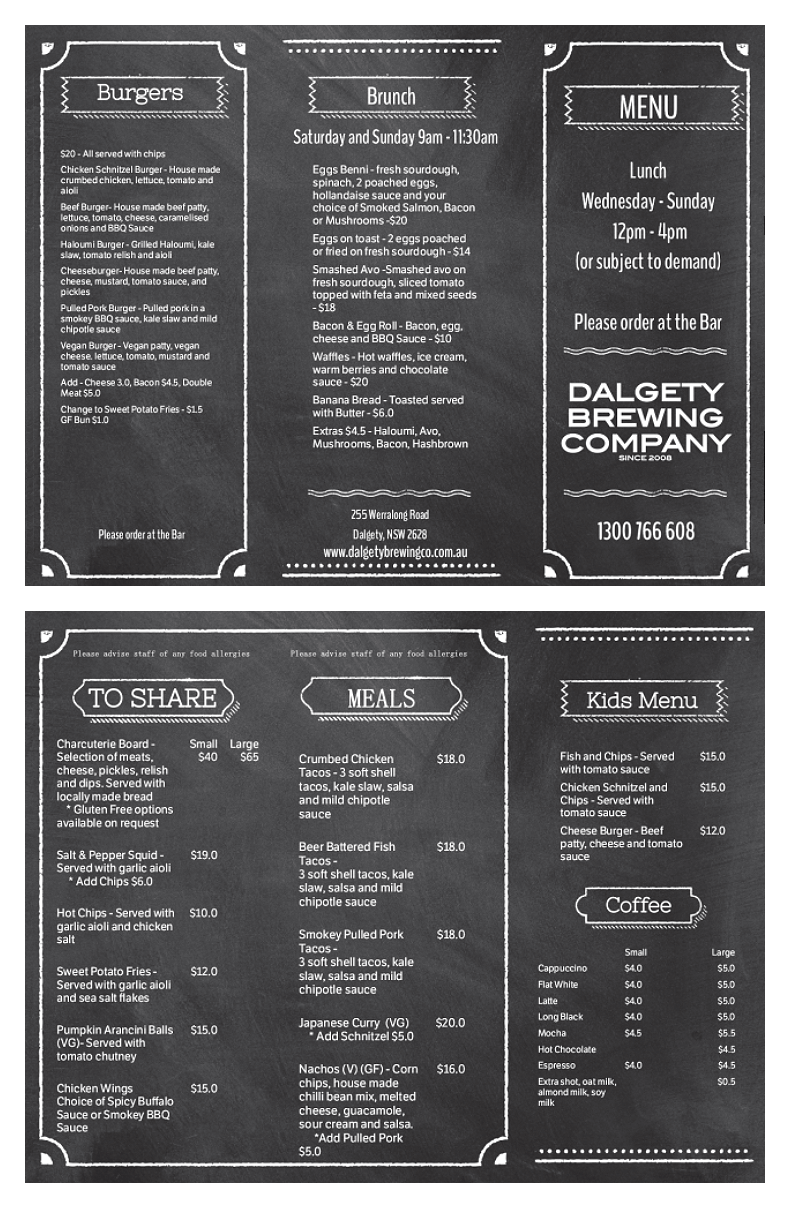 Food | Dalgety Brewing Company